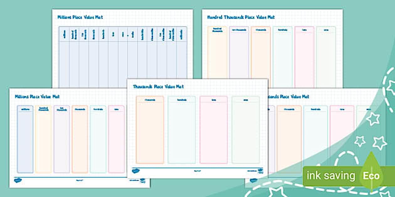 Place Value Charts (Ages 5 - 11) (teacher made) - Twinkl