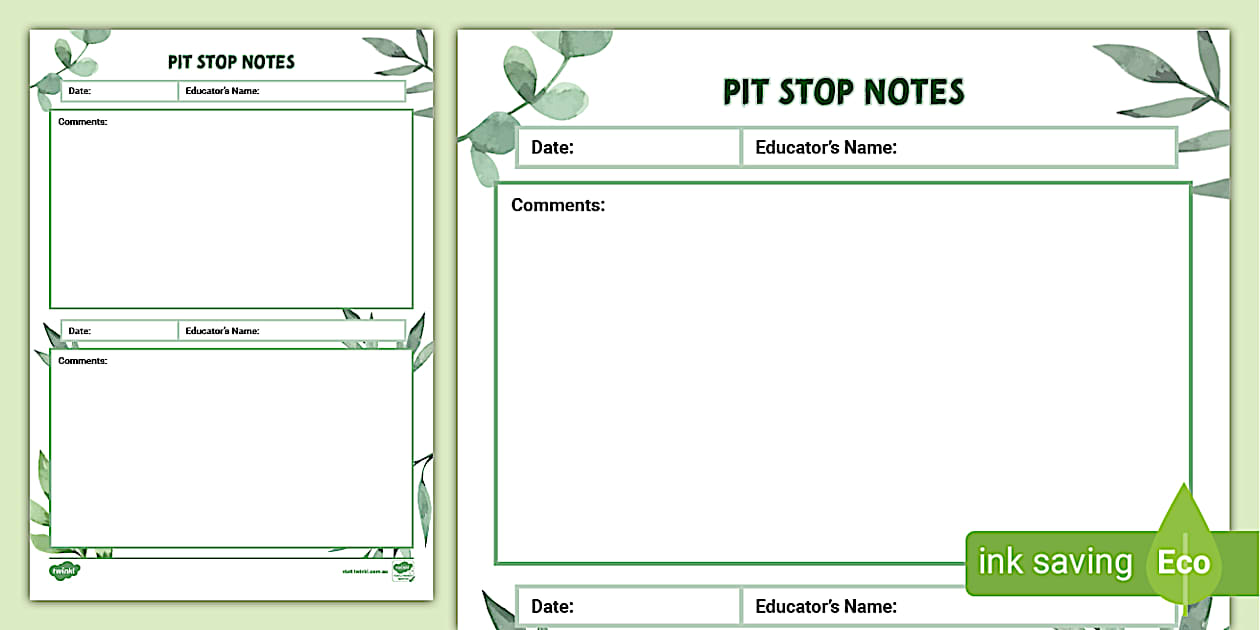 Educational Leader Notes Sheet | Educational Leader | Twinkl