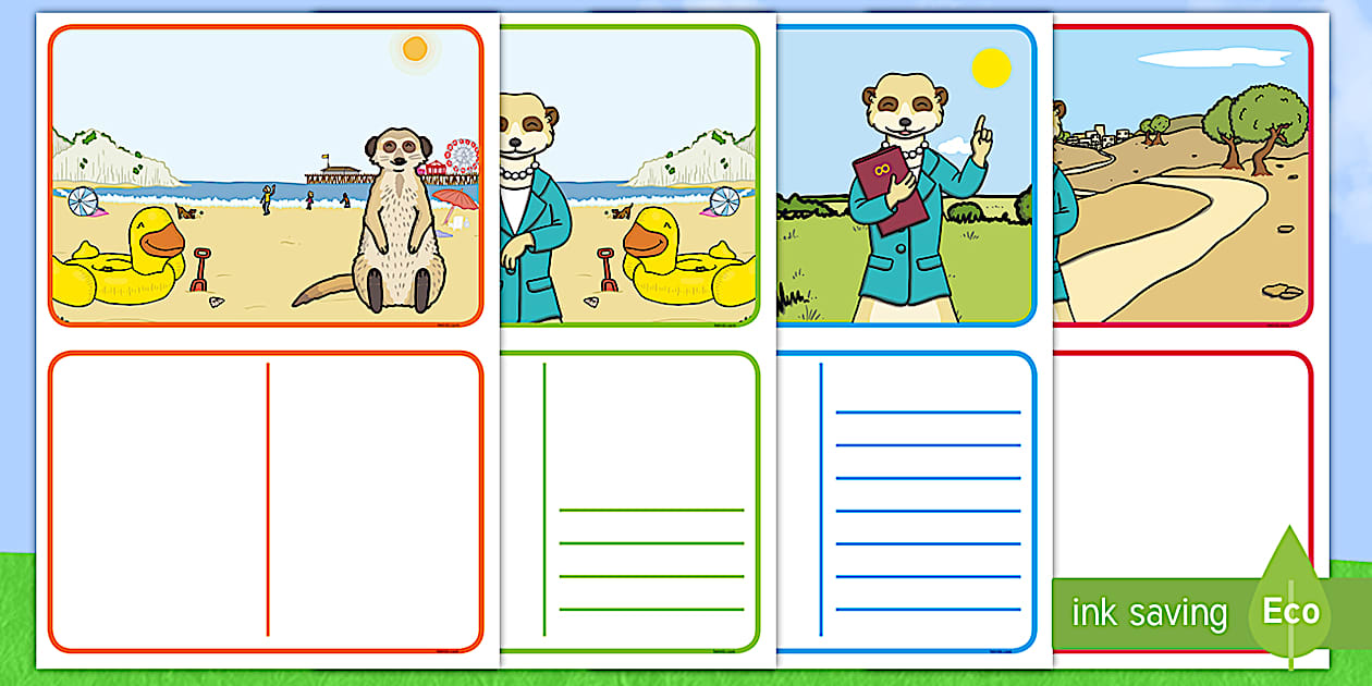 Editable Meerkat-Themed Postcard (teacher made) - Twinkl