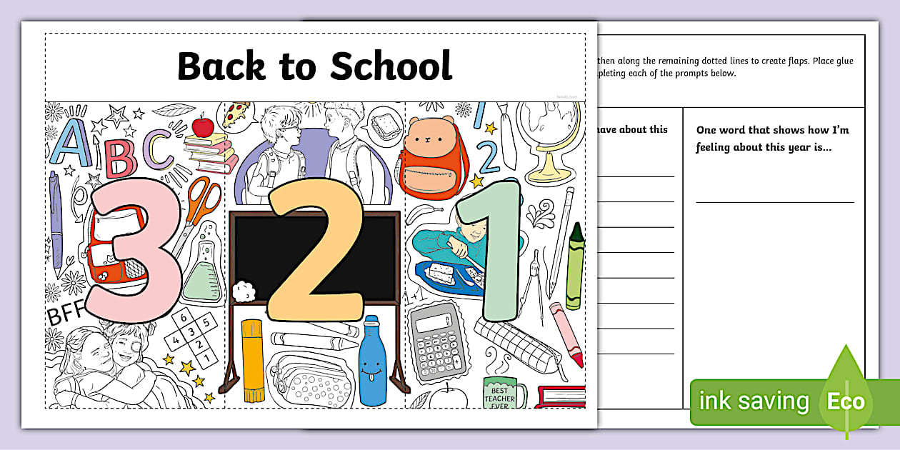 3-2-1 Back to School Thinking Routine Flapbook - Twinkl