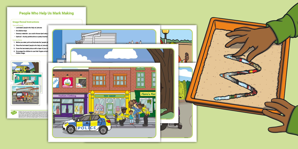 EYFS People Who Help Us Mark-Making Image Reveal Activity