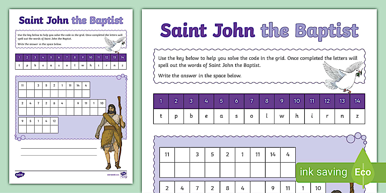 KS2 St. John the Baptist Activity (teacher made) - Twinkl