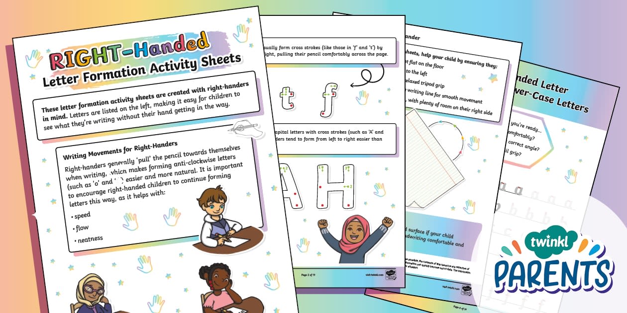 Right-Handed Letter Formation Activity Sheets