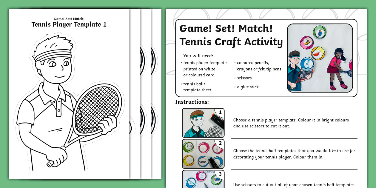 Game! Set! Match! Tennis Craft Activity (Lehrer gemacht)