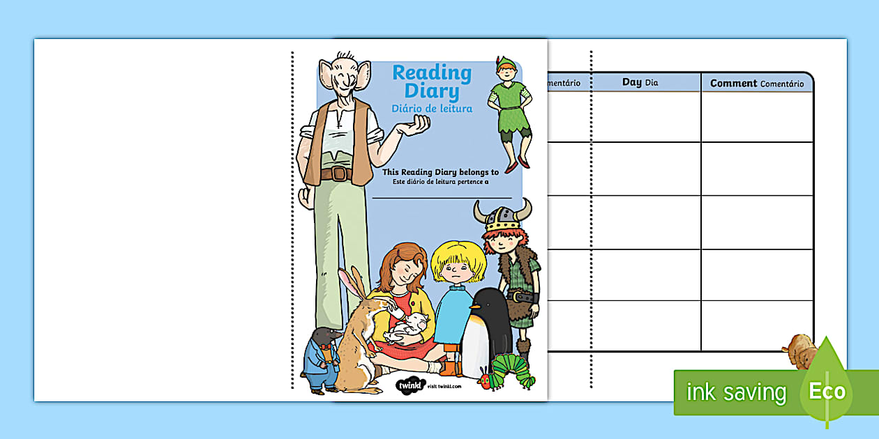 School Role Play Reading Diary English/Portuguese - School Role Play ...