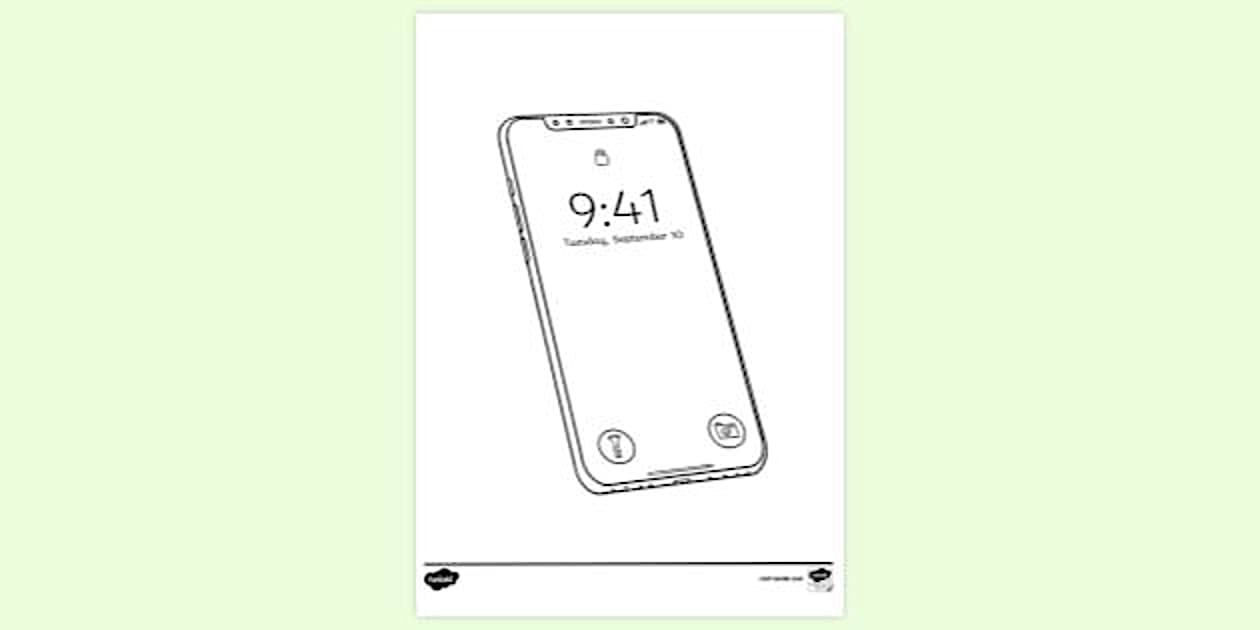 Smartphone Colouring Sheet (teacher made) - Twinkl