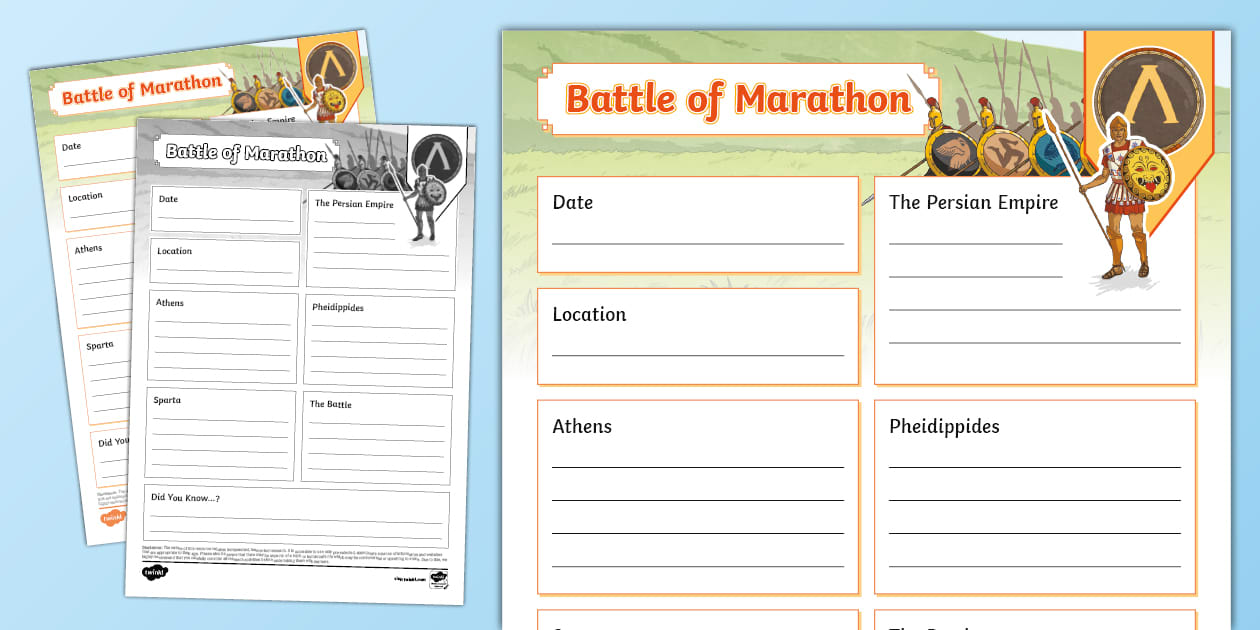 Battle of Marathon Fact File Template (Hecho por educadores)