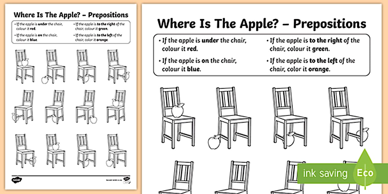 Where Is The Apple? Worksheet - Twinkl