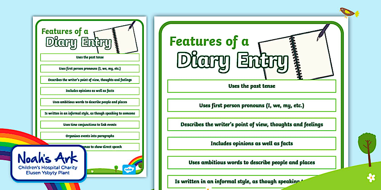 FREE! - Features of a Diary Entry Display Poster - Twinkl