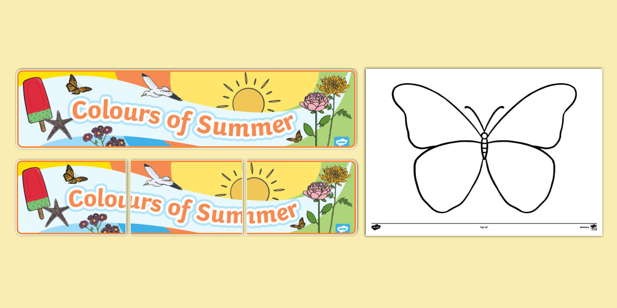 Colours of Summer Banner and Template (teacher made)