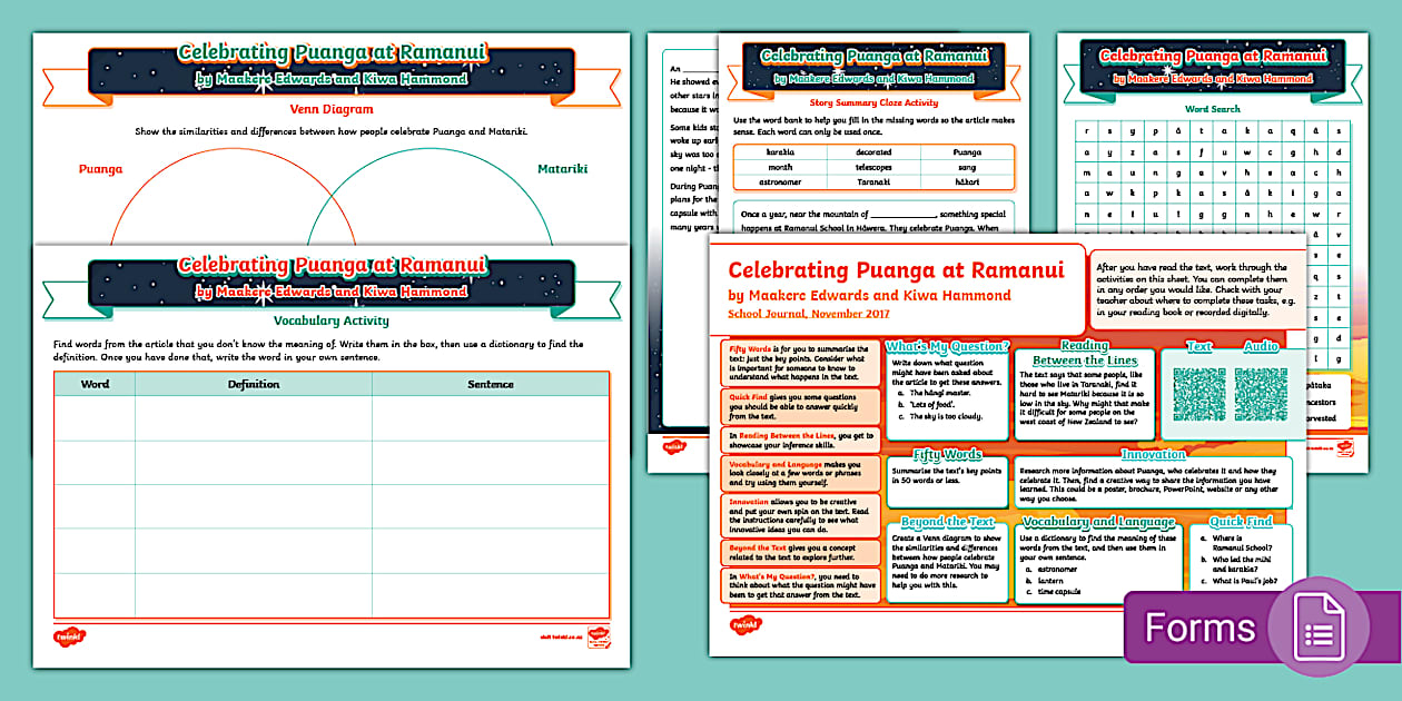 Level 2 November 2017 School Journal: Celebrating Puanga at Ramanui