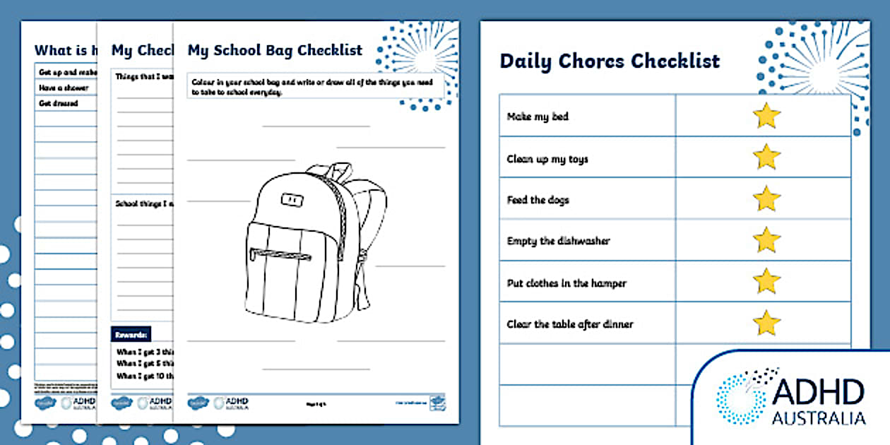 Editable Daily ADHD Checklist