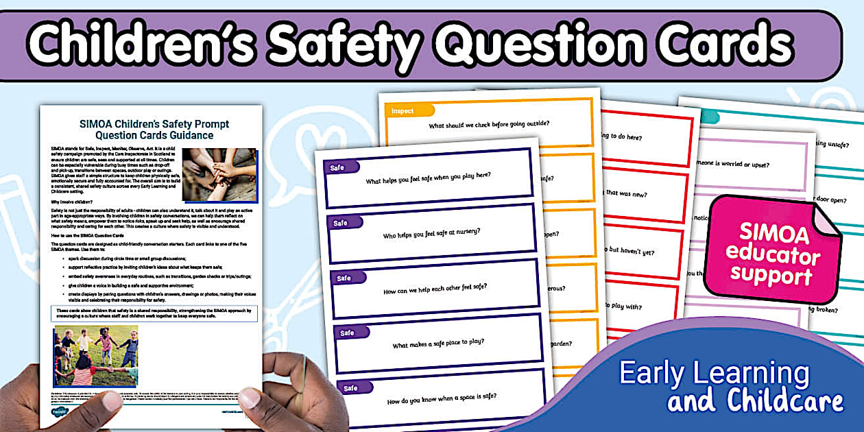 SIMOA Children's Safety Prompt Question Cards ELC