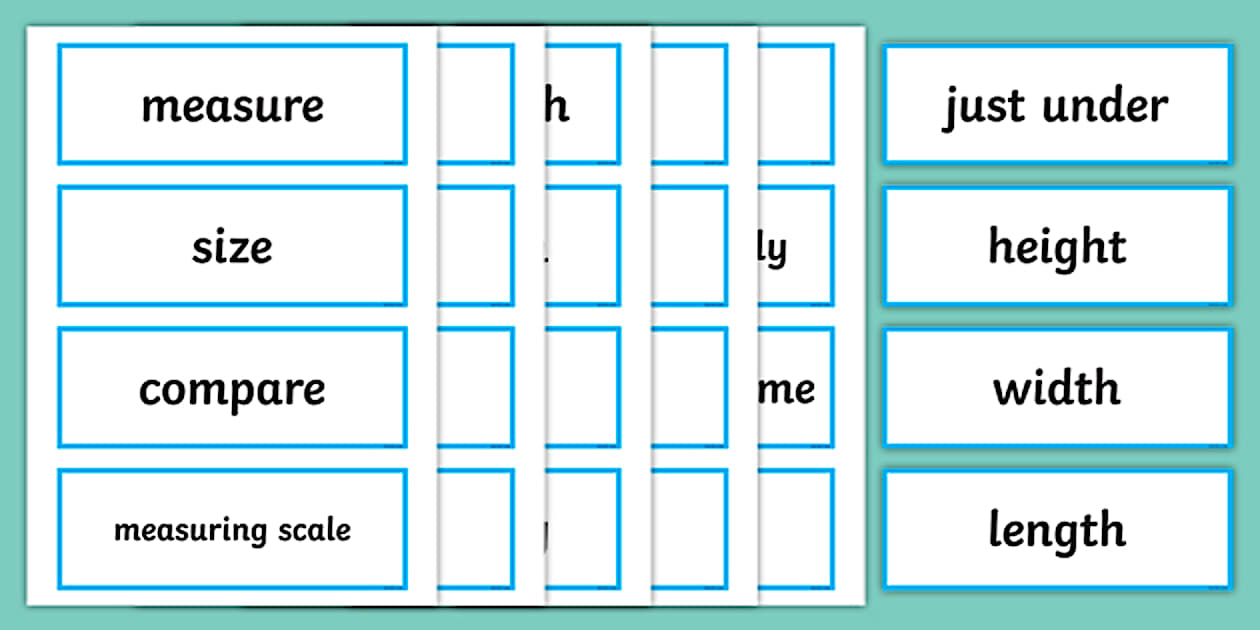 Shape Space Measure Vocabulary Cards (Year 3) (teacher made)