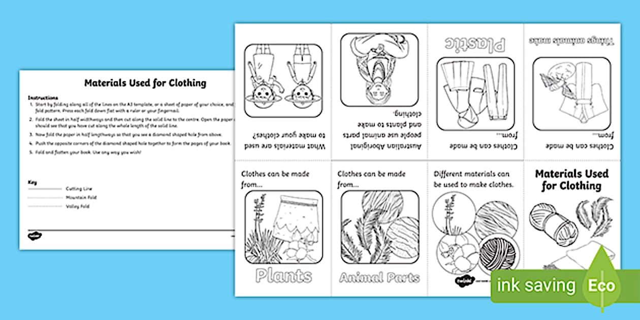 Materials Used for Clothing Booklet (teacher made) - Twinkl