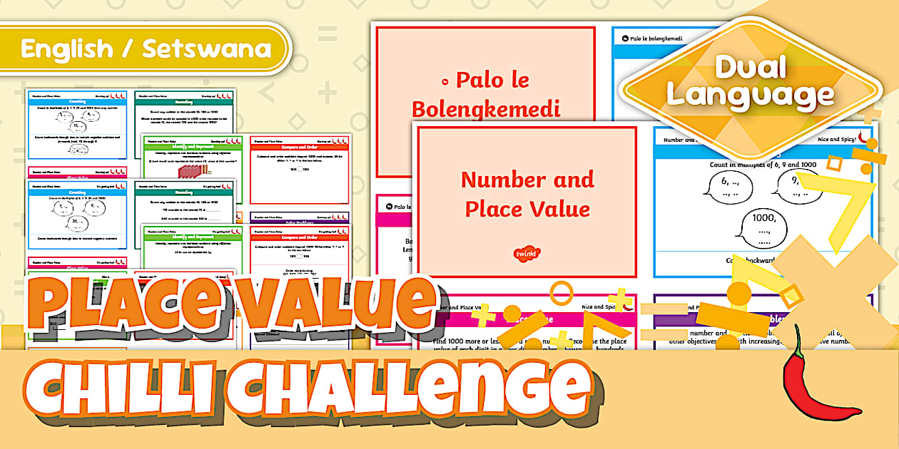 Grade 4 Maths - Term 4 - Maths Place Value Chilli Challenge Cards