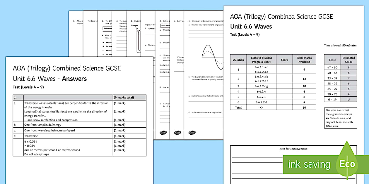 AQA Style Physics (Combined): Unit 6 Waves (Teacher-Made)