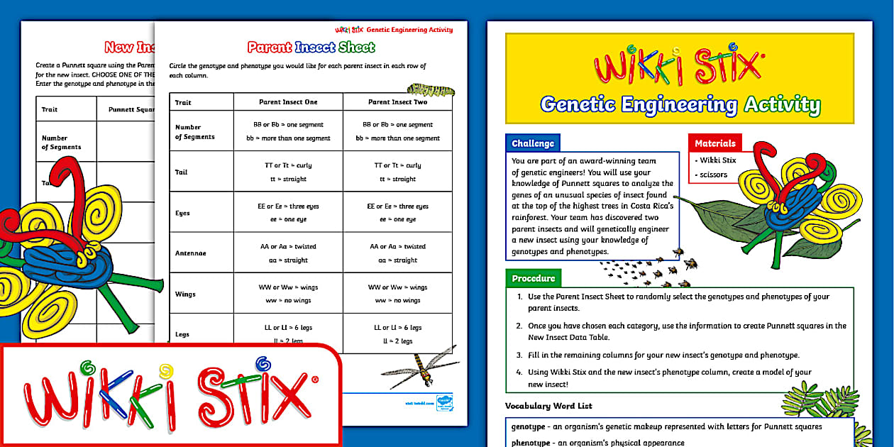 FREE! - Wikki Stix Genetic Engineering Worksheet - Twinkl