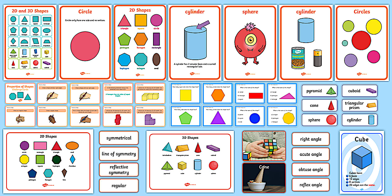KS1 Maths Shape Working Wall Display Pack - KS1 - Twinkl