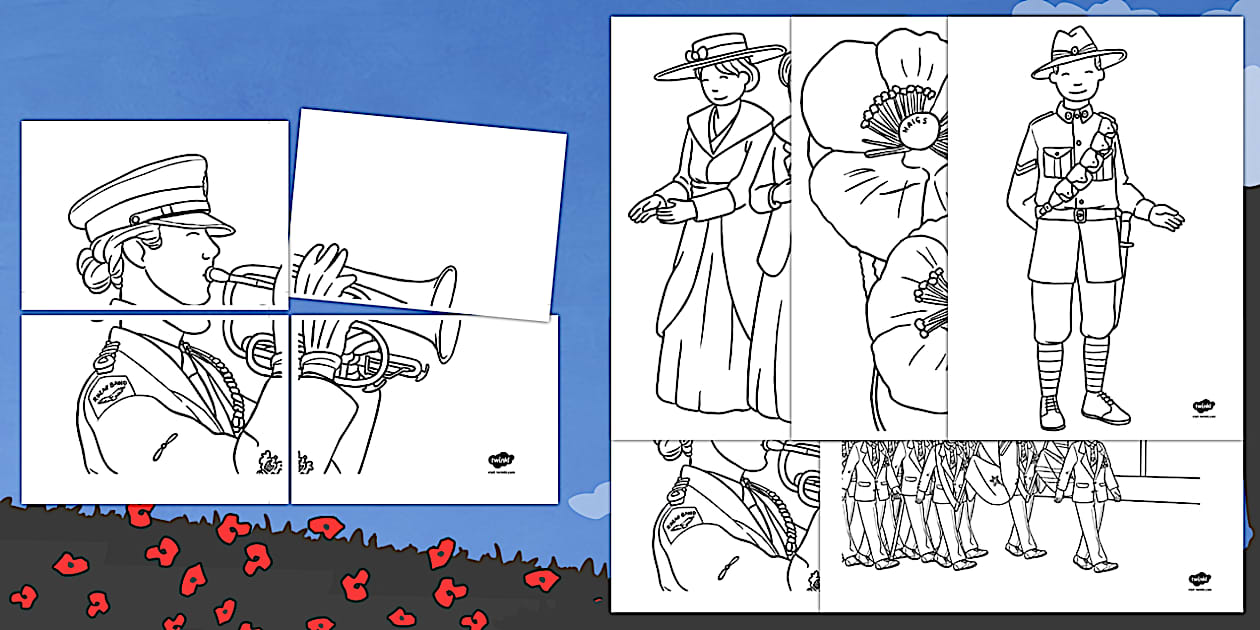 Extra Large Anzac Day Colouring Pages - ANZAC Day