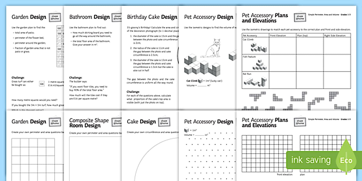 Simple Perimeter Area and Volume Worksheets | Beyond