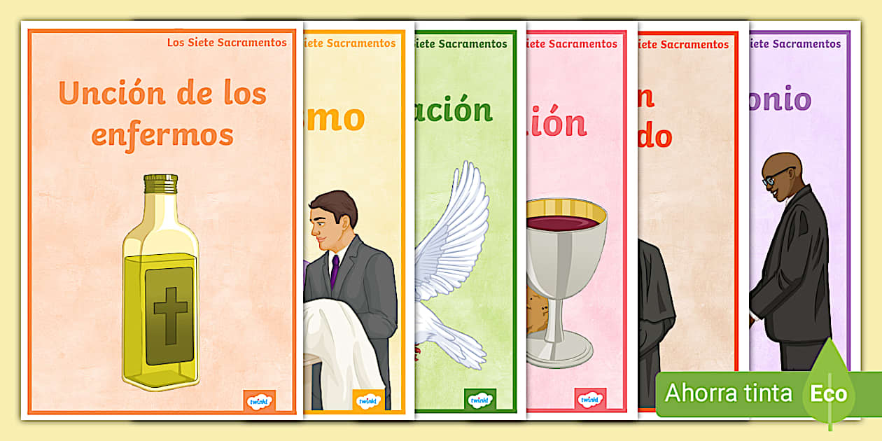 Imágenes de los 7 sacramentos - Afiches para niños - Twinkl