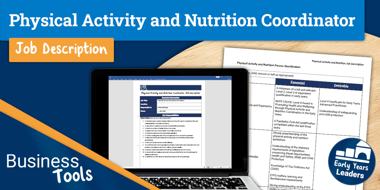 Physical Activity and Nutrition Coordinator Job Description and Person