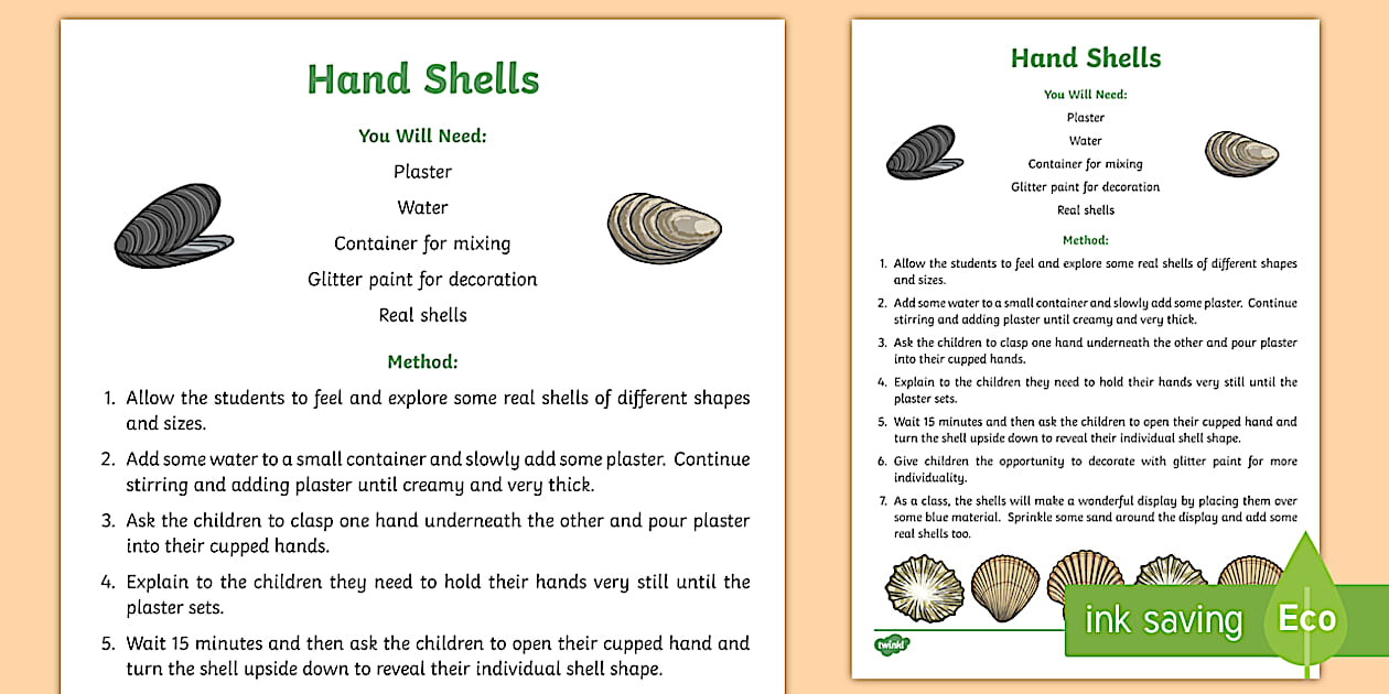 NSW Sensory Hand Shells Activity (teacher made) - Twinkl