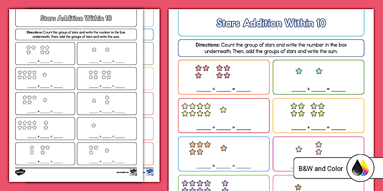 Super Star Math Worksheet | Resource | Twinkl USA - Twinkl