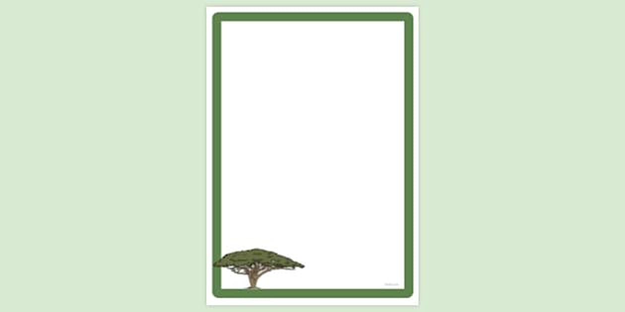 Acacia Plant Page Border (Teacher-Made) - Twinkl