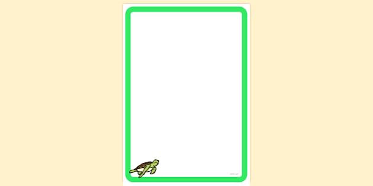 Turtle Page Border to Print | Page Borders | Twinkl - Twinkl
