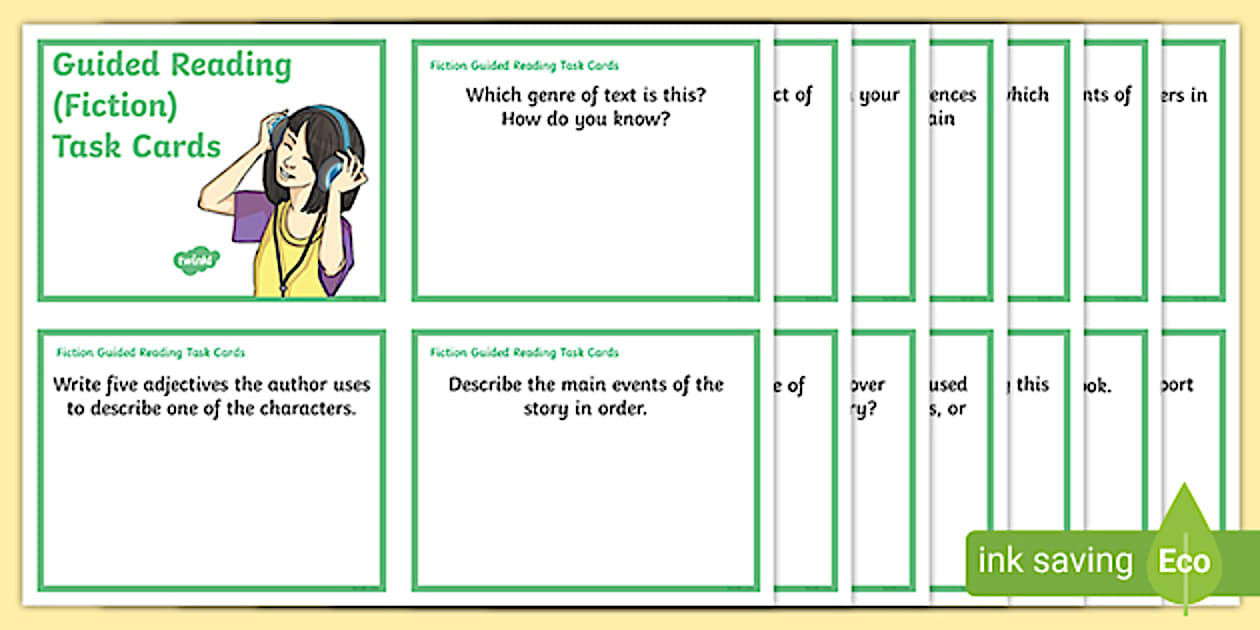 Guided Reading (Fiction) Task Cards (teacher made) - Twinkl