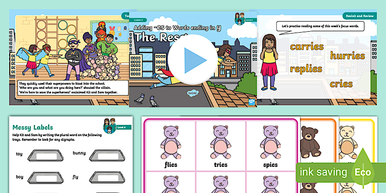 Adding -es to Words Ending in 'y' Lesson Plan - Level / Phase 6 Week 3 ...