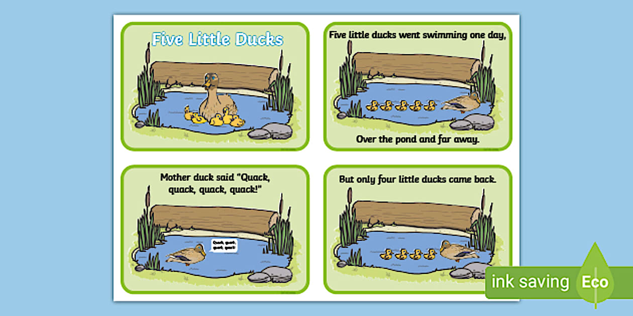 Five Little Ducks Sequencing Cards (teacher made) - Twinkl