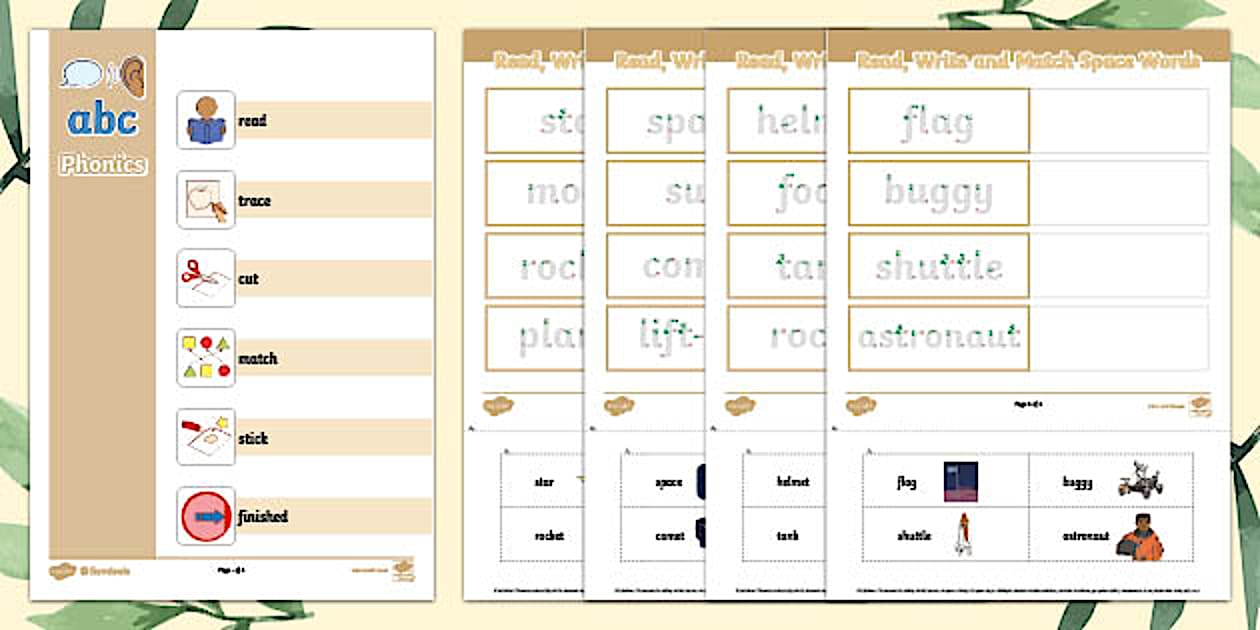 SEND Structured Steps Read, Write and Match Space Words