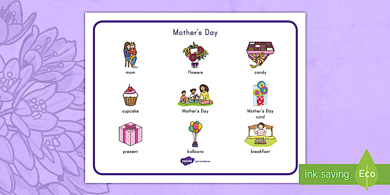 Mother's Day Vocabulary | Mother's Day | Twinkl USA
