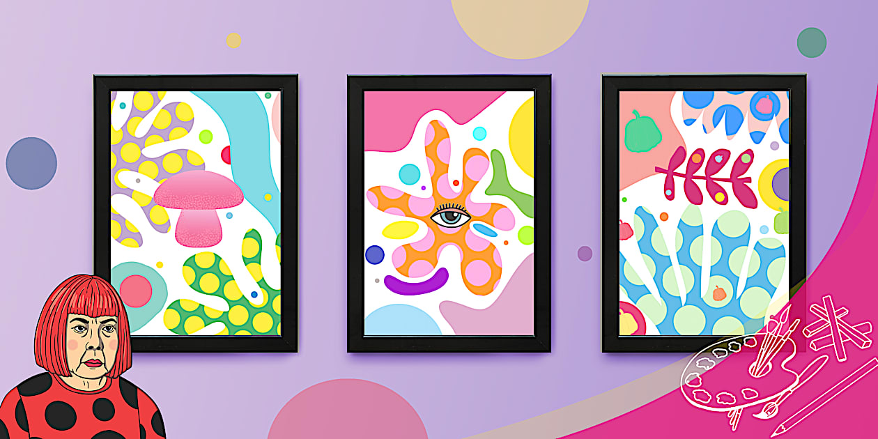 Yayoi Kusama Inspired Collage Art Poster Pack
