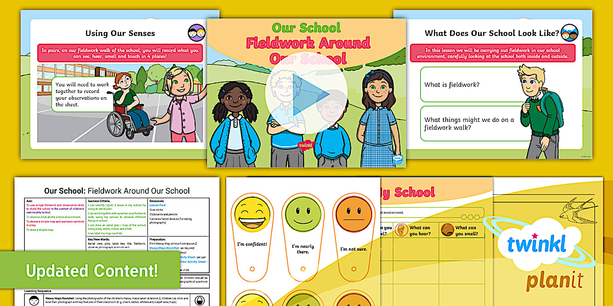 Geography: Our School: Fieldwork Around Our School Year 1 Lesson Pack 4