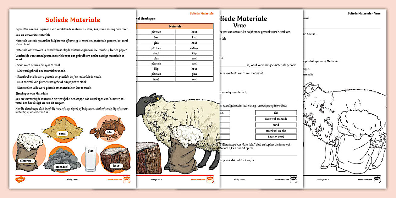 Soliede Materiale Deel 1 Aktiwiteit (teacher made) - Twinkl