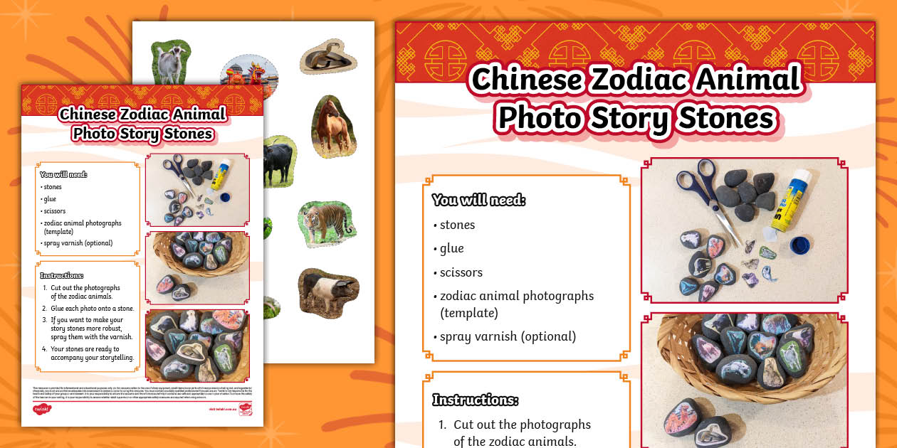 Chinese Zodiac Animal Photo Story Stones