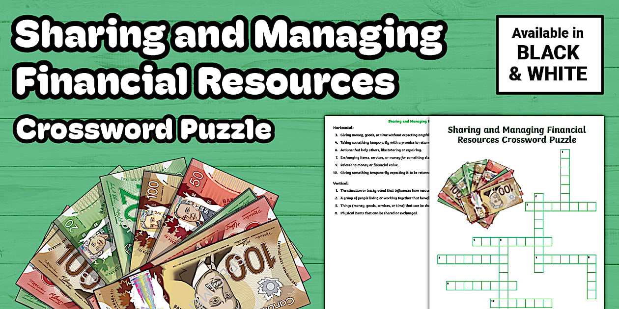 Sharing and Managing Financial Resources Crossword Puzzle