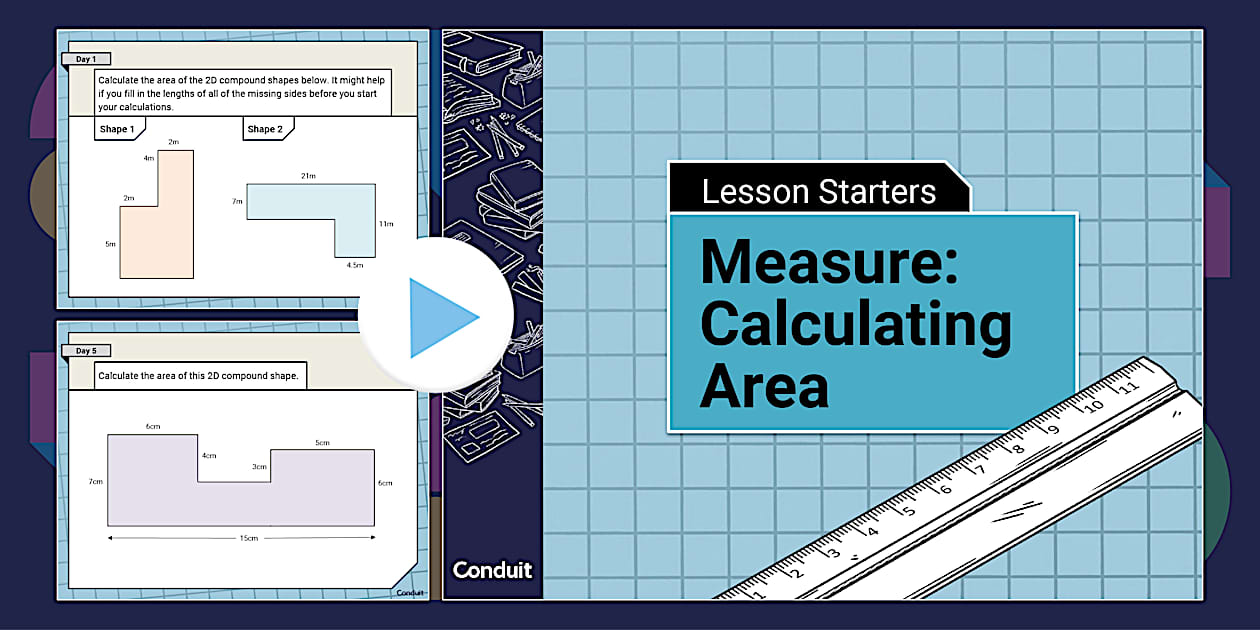 Calculating Area (Compound) Five Lesson Starters PowerPoint