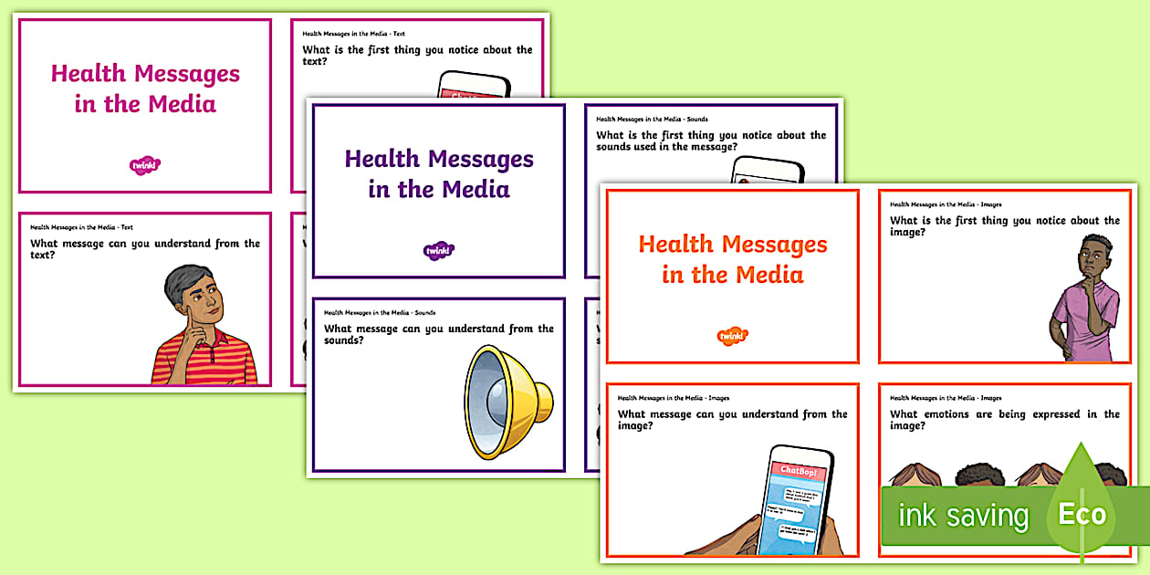 Health Messages in the Media - Question Cards Resource Pack