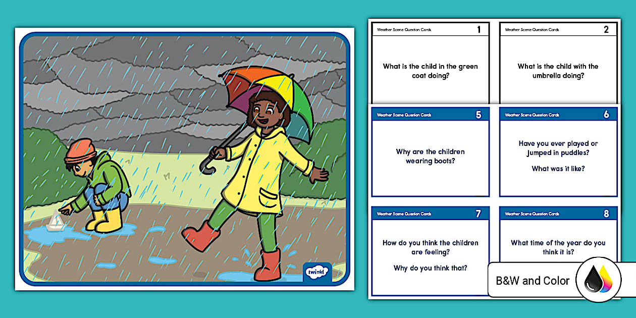 Weather Scene and Question Cards for Kids | Twinkl USA
