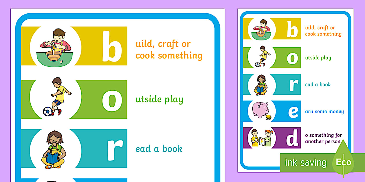 👉 Boredom Buster Poster A4 Display Poster