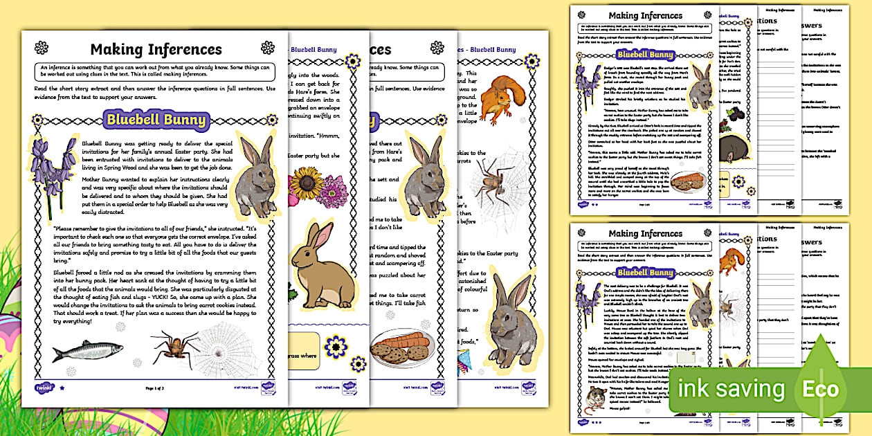 LKS2 Easter Tale Inference Activity Sheets (teacher made)
