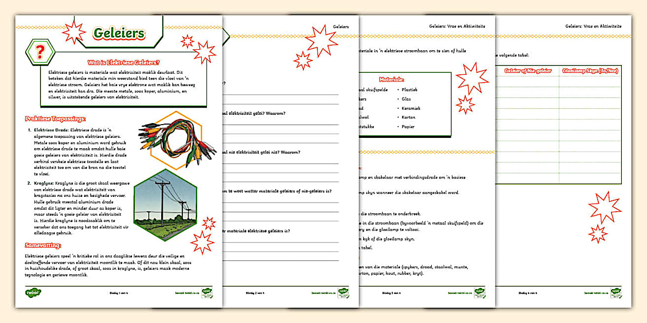 Gr 6 Geleiers Aktiwiteit (teacher made) - Twinkl