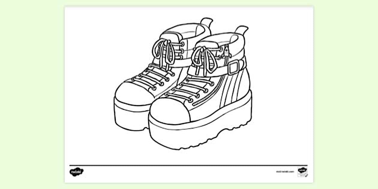 Pair of Shoes Colouring Sheet (teacher made) - Twinkl