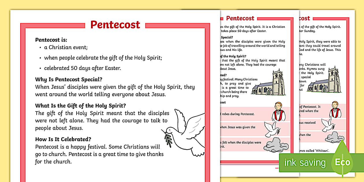 Lower Ability Pentecost Differentiated Fact File - Twinkl