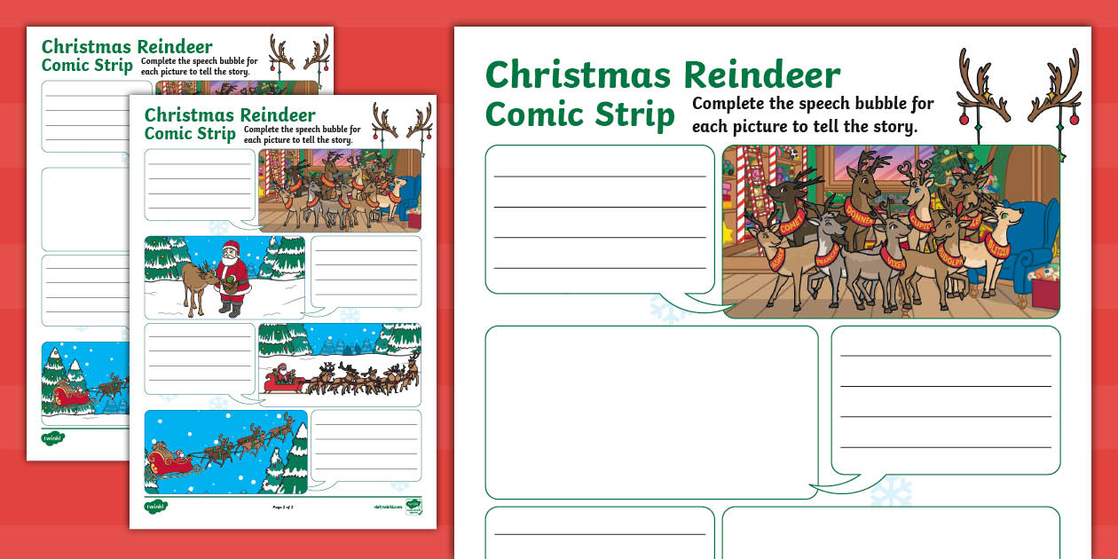 * NEW * Finish the Christmas Reindeer Comic Strip - Twinkl